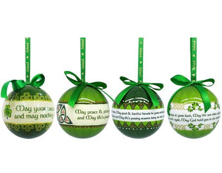 Set of Four Irish Blessing Baubles – royal-tara-giftware-store